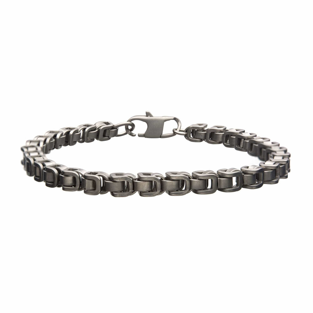 Buy Stainless Steel 5mm Matte Finish Byzantine Link Bracelet Online ...